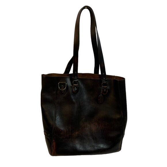 Fossil | Bags | Fossil Heavy Glove Leather Black Distressed Large Tote ...